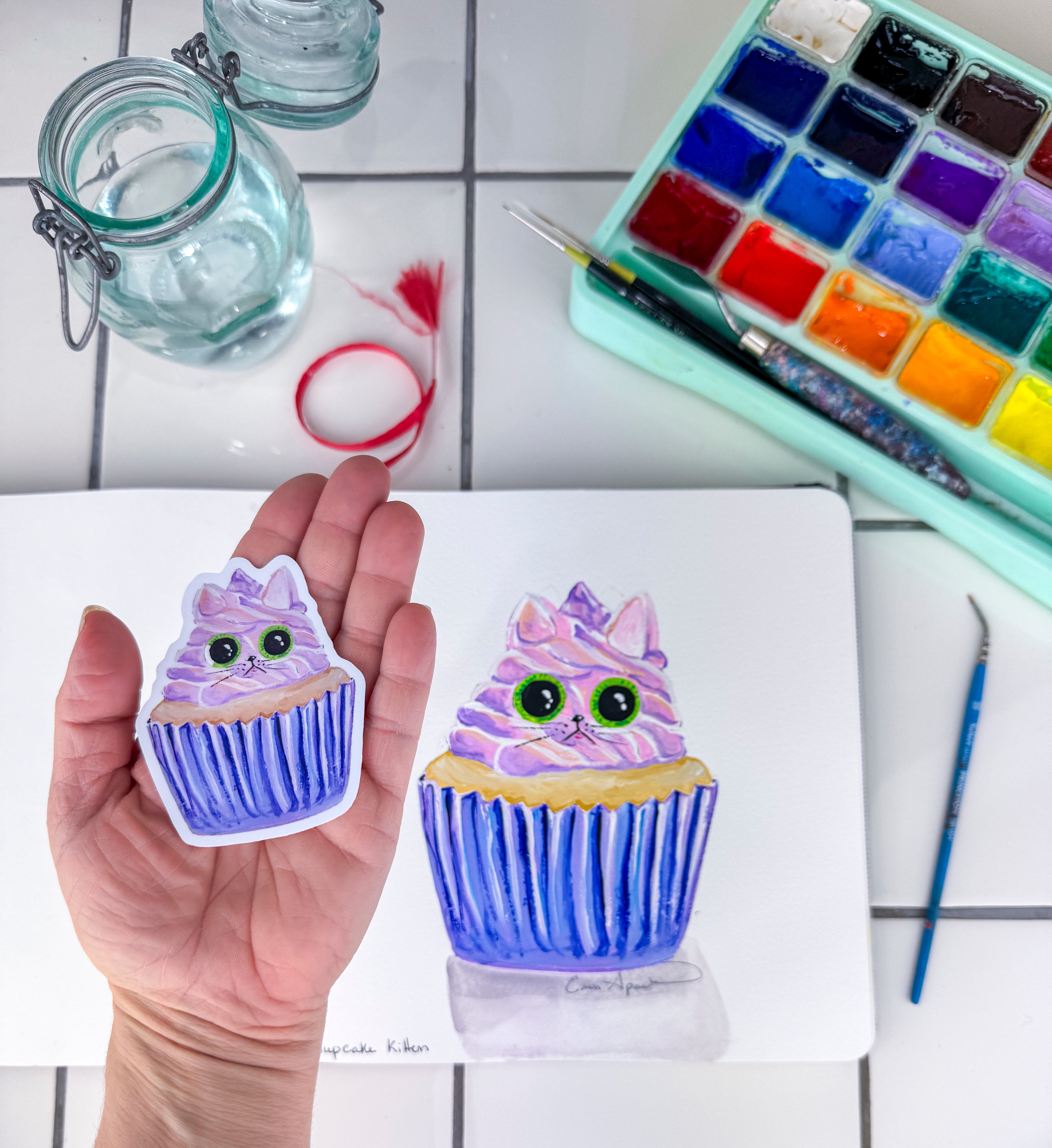 KANDY KITTEN STICKER - KupCake Kitten – EyeConnect Crafts